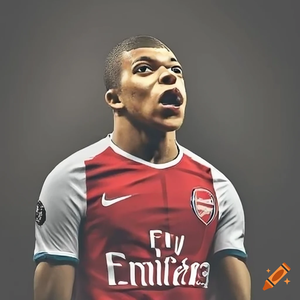 Arsenal player kylian mbappe on Craiyon