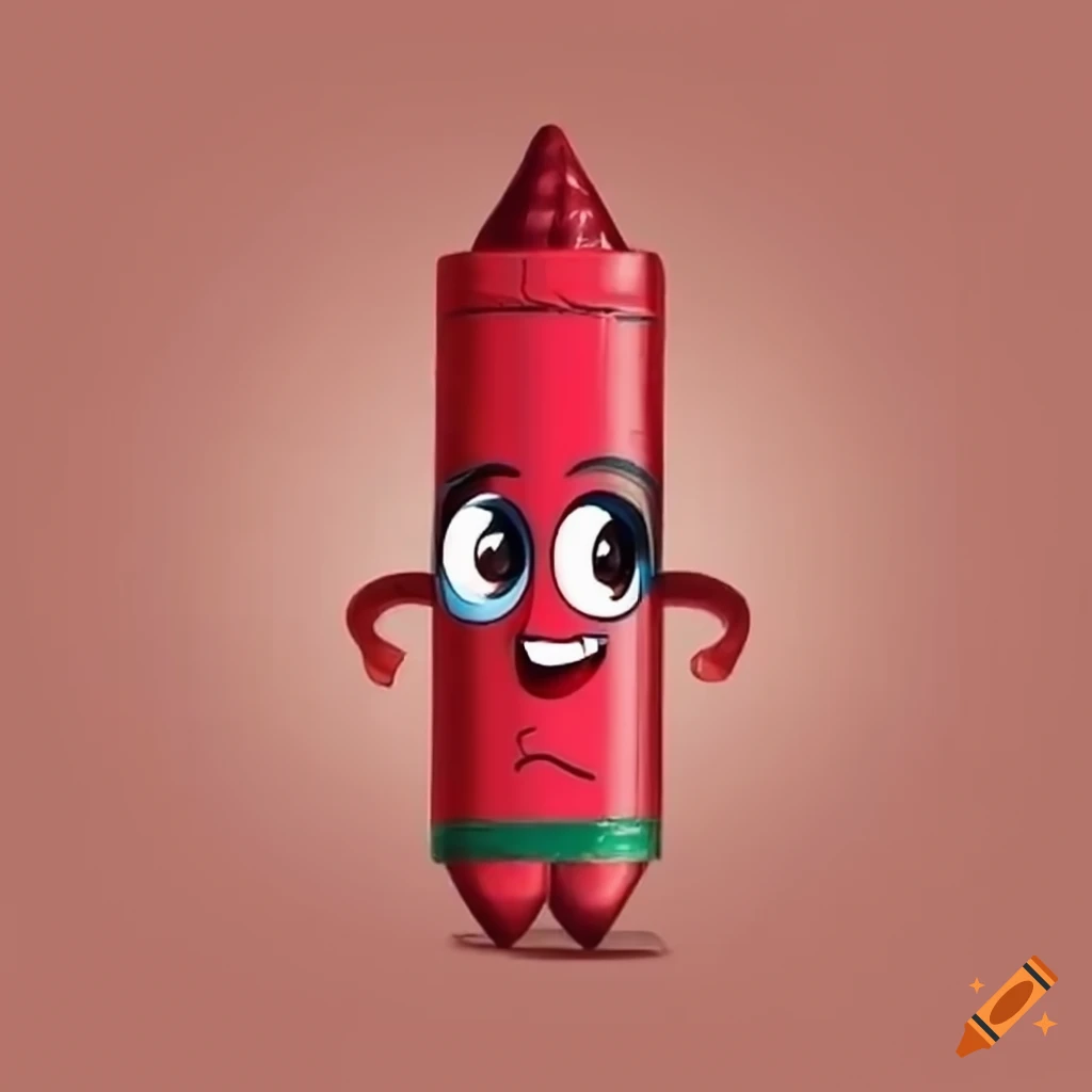 Cute red Crayola crayon mascot on Craiyon