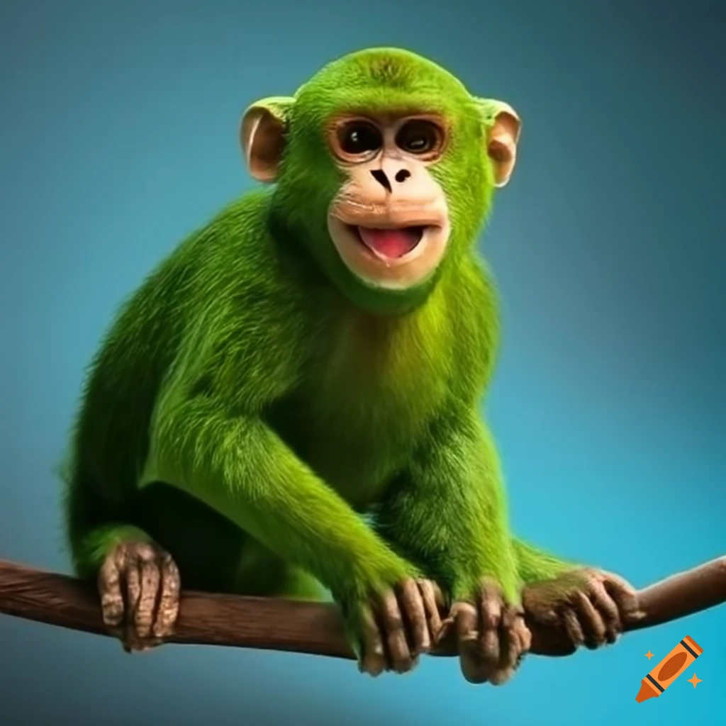 Green monkey with a bowtie on Craiyon