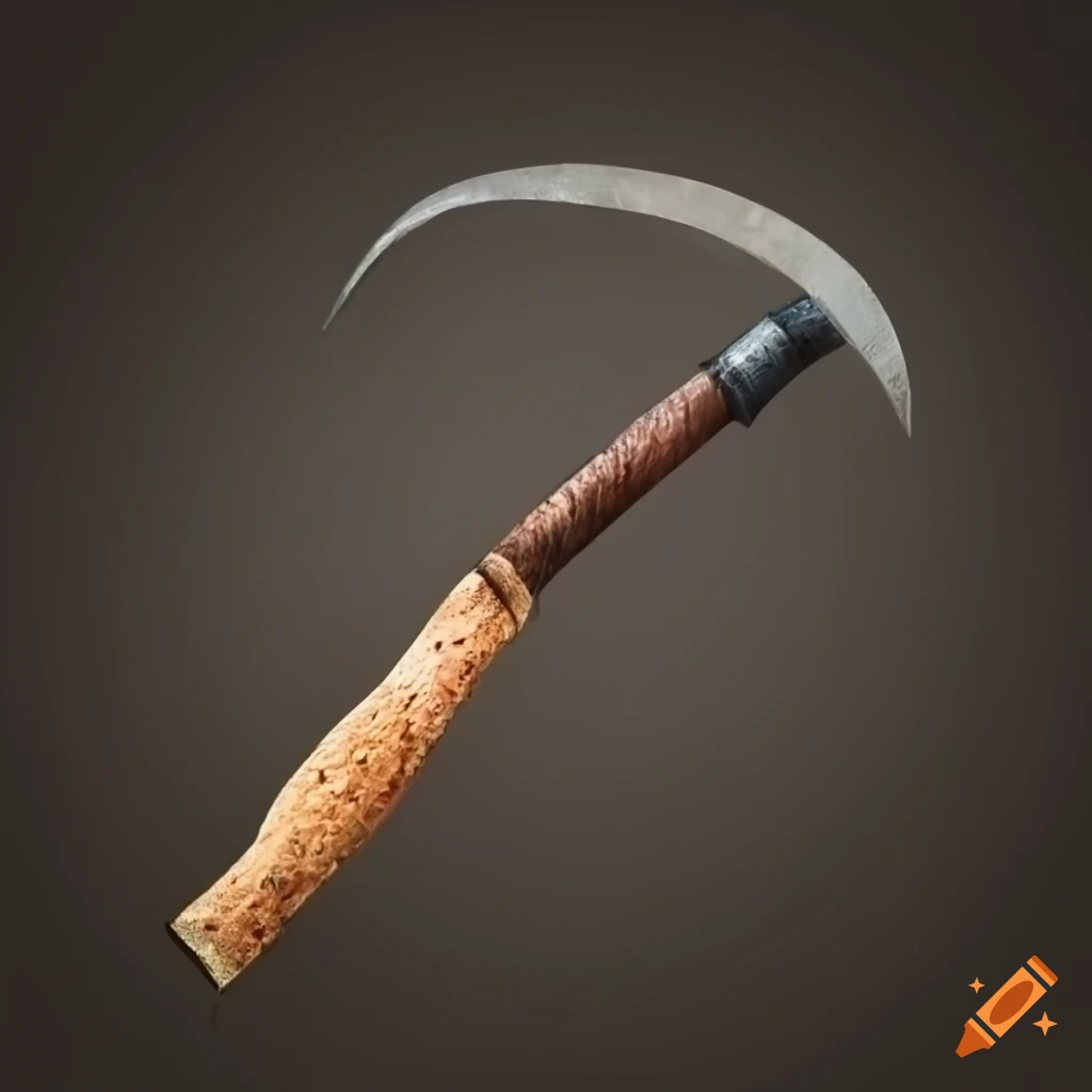 Authentic agricultural tools: scythe, sickle, and grain reaper on Craiyon