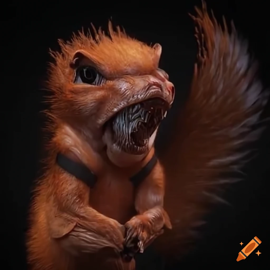 Ghostbusters battling giant squirrels on Craiyon