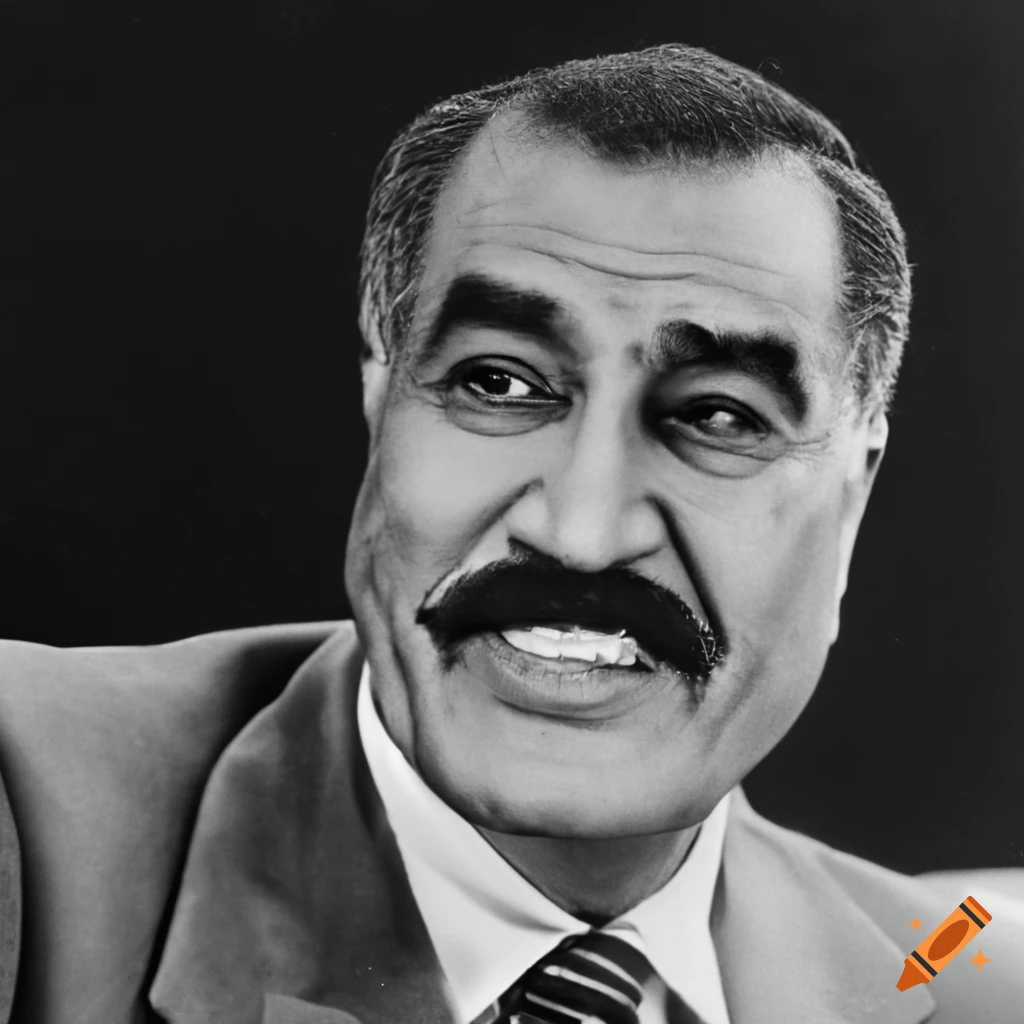 Portrait of gamal abdel nasser with a distinctive gaze in a ...
