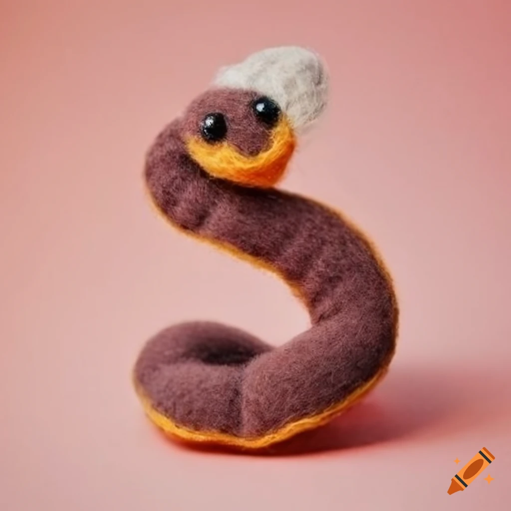 Fuzzy and cute snake made of felt material on Craiyon