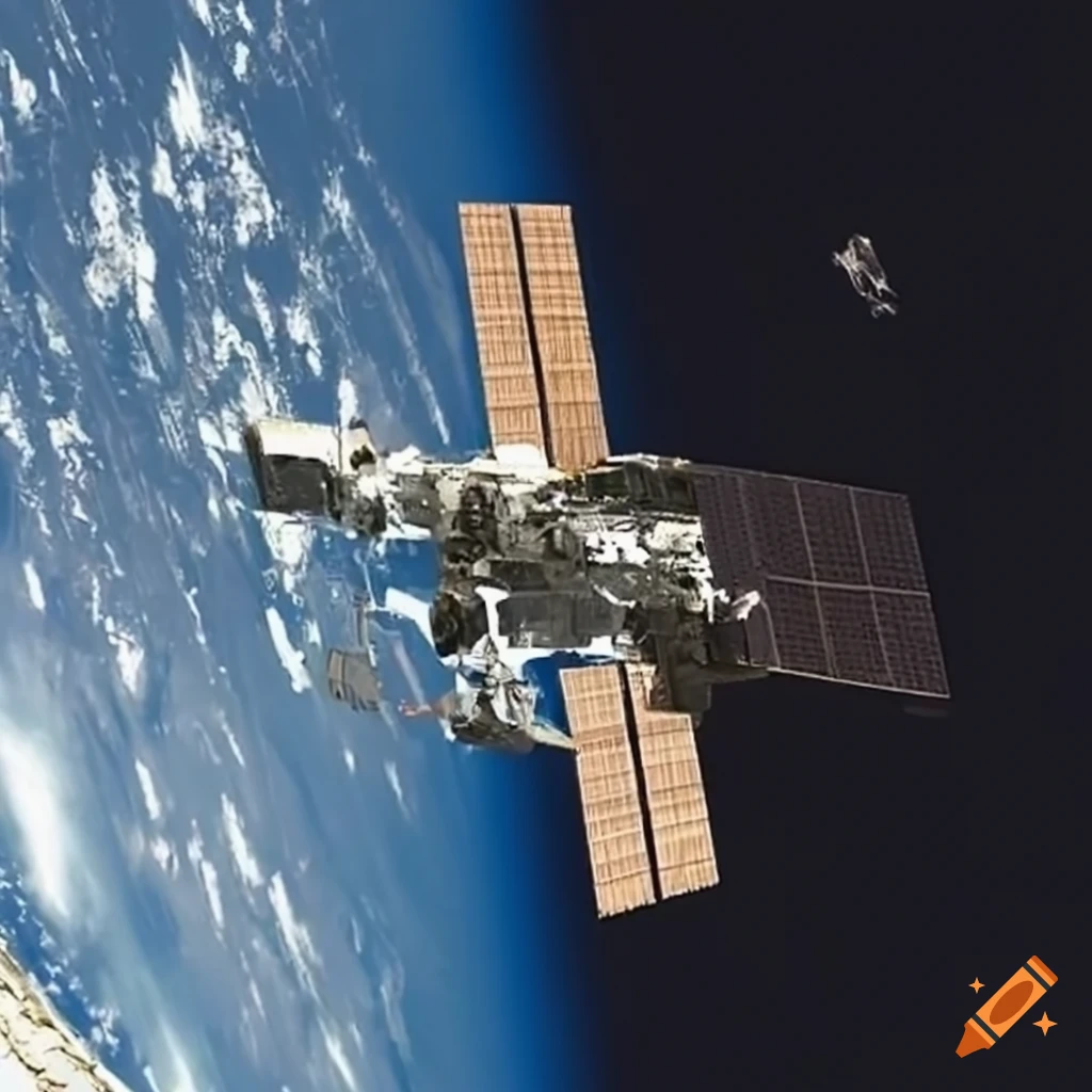 Iss (international space station) in outer space on Craiyon