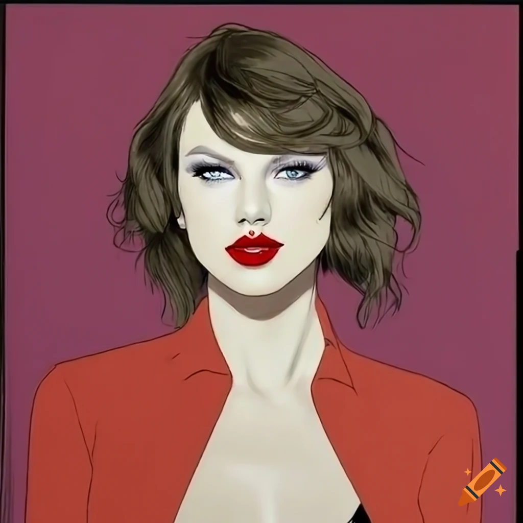 Close-up portrait of taylor swift by patrick nagel in high definition on Craiyon