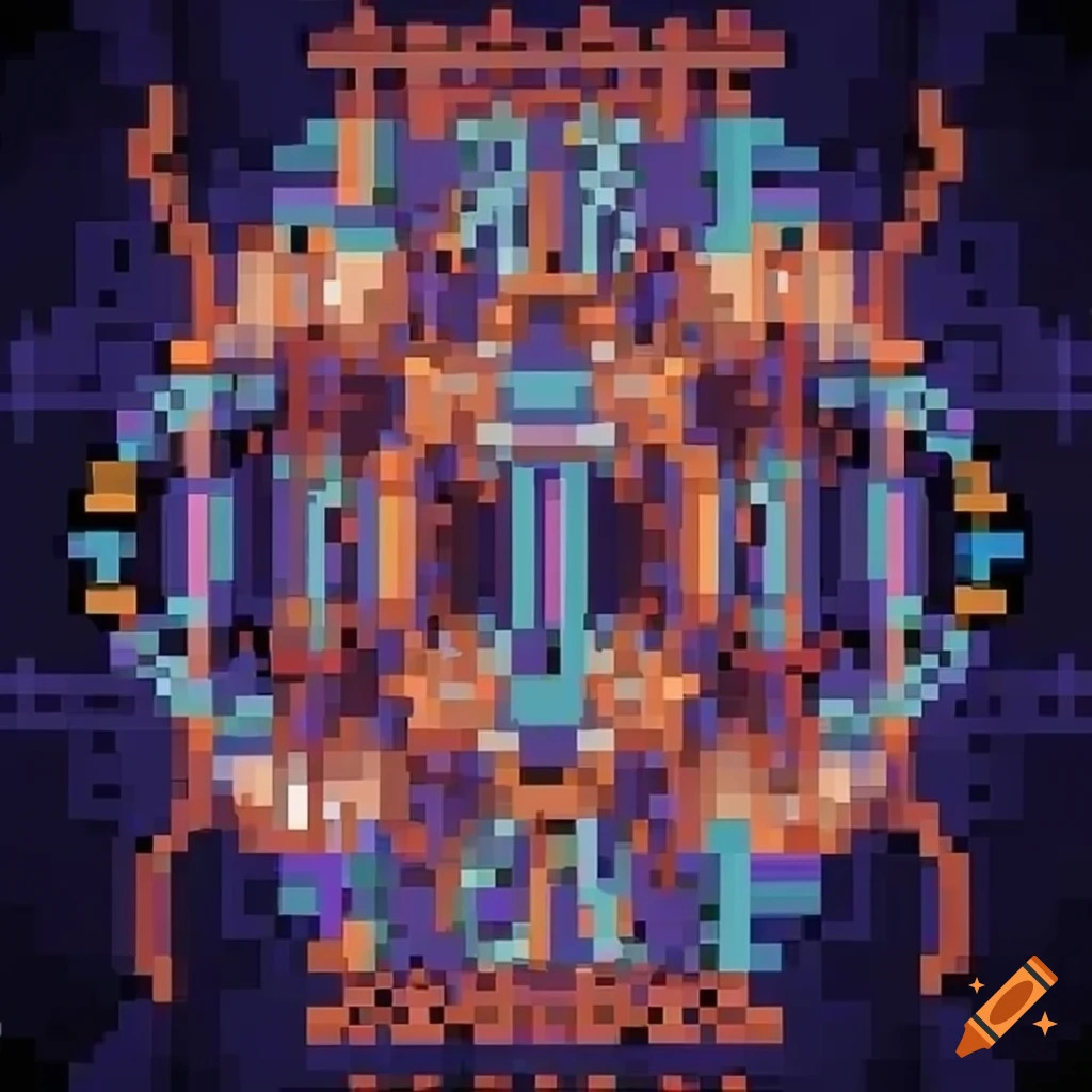 Pixel art of a quantum computer on Craiyon