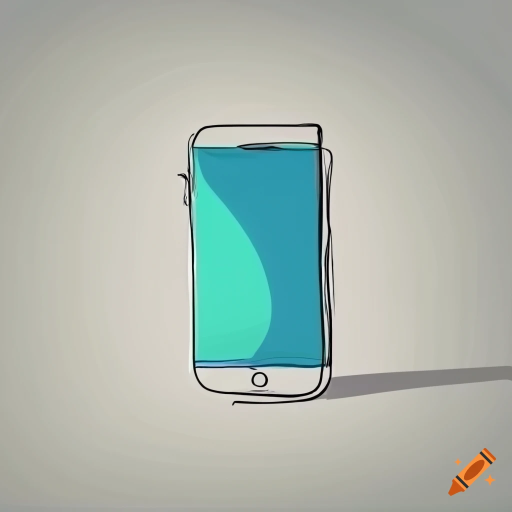 Dynamic single line drawing of a smartphone on Craiyon