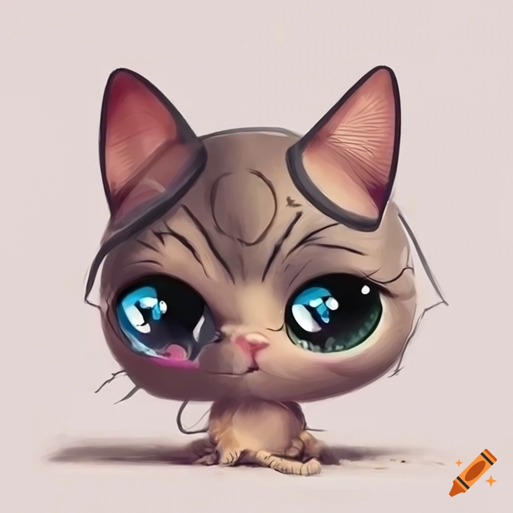 Cute cat with a small spider on Craiyon