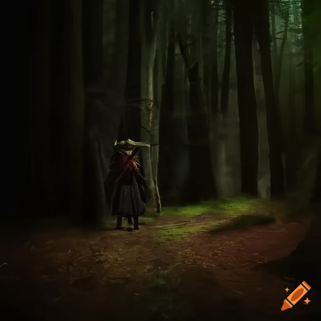 Samurai in a forest background on Craiyon