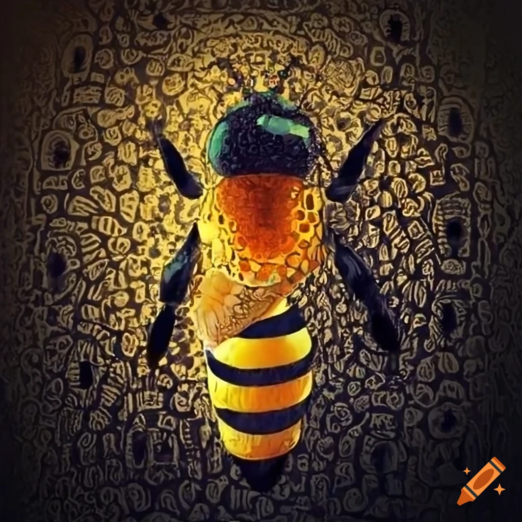 Bee depicted in klimt style on Craiyon