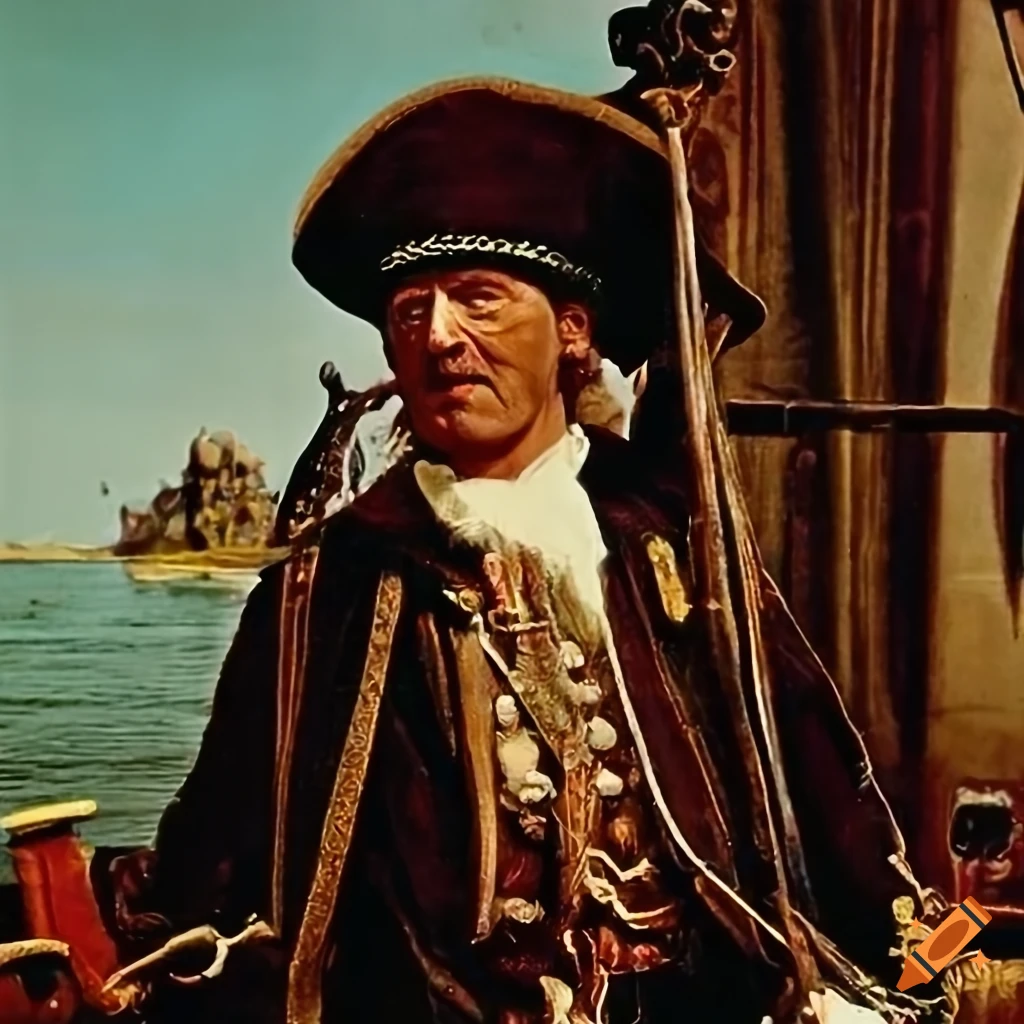 High-resolution color photo of pirate long john silver on Craiyon