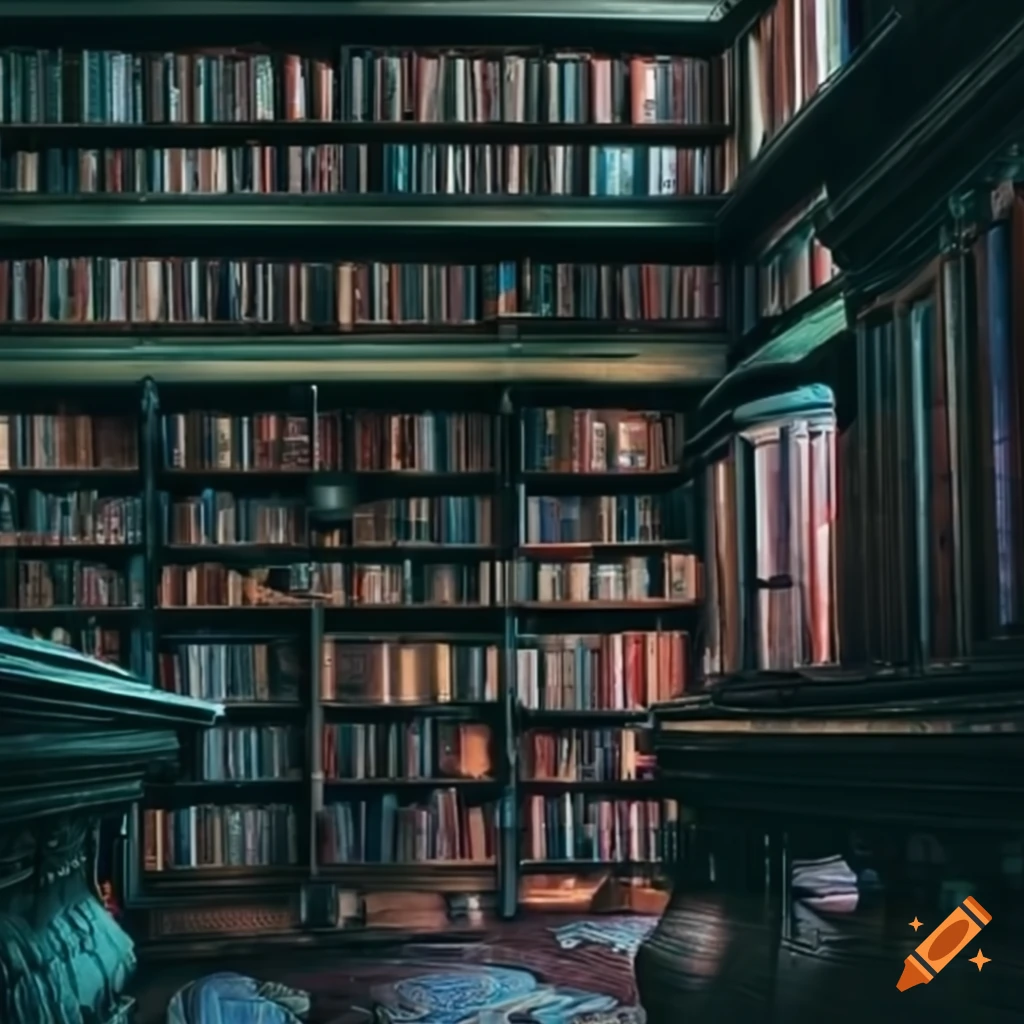 Library background on Craiyon