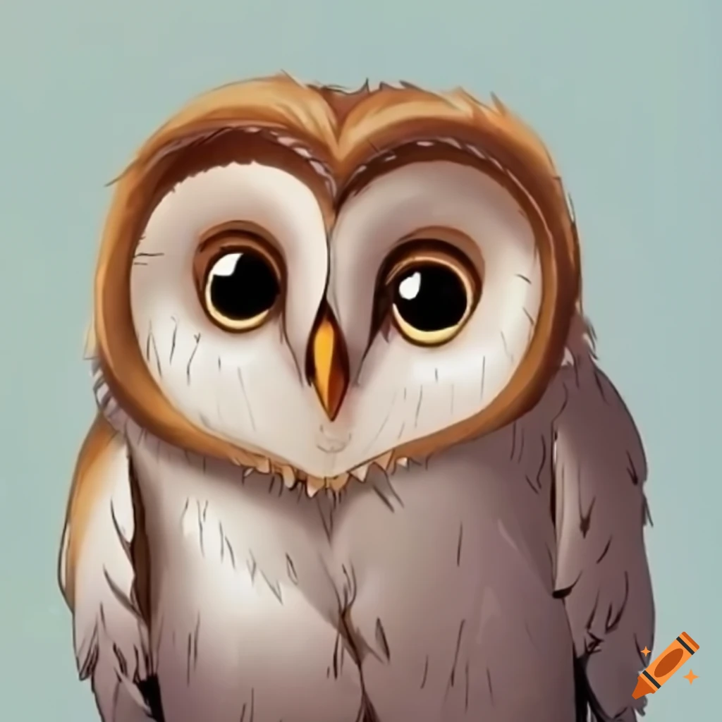 Owl flying in animated drawing on Craiyon