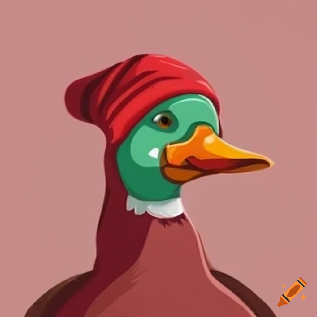 Duck wearing a red jacobin cap on Craiyon