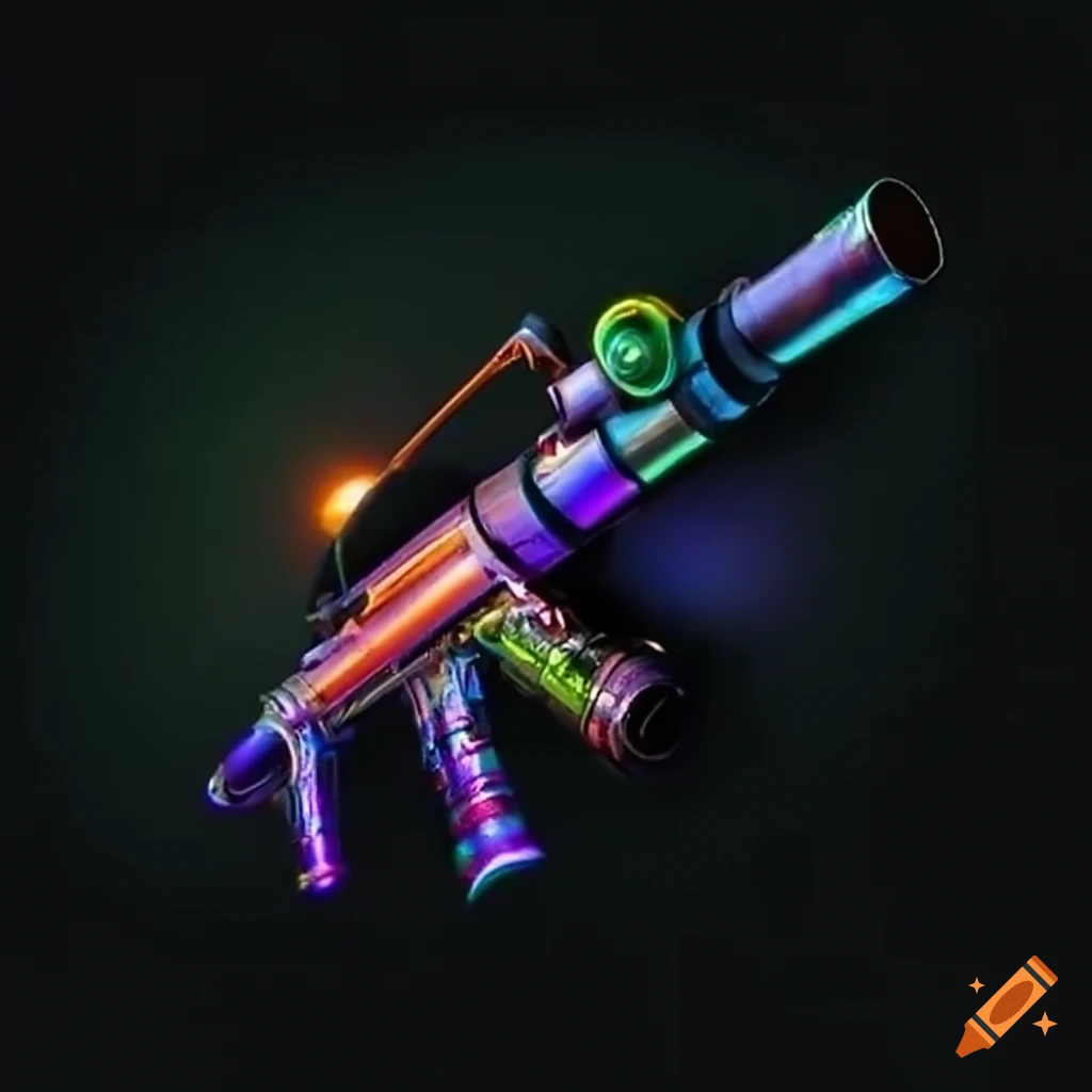 Rainbow minigun with a star sighting feature on Craiyon