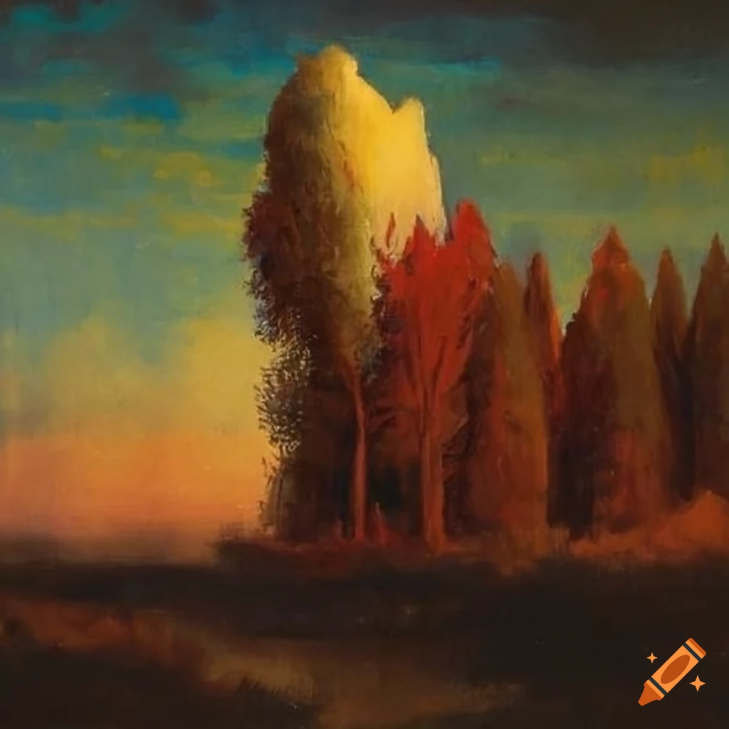 Norman rockwell landscape painting in rothko style on Craiyon