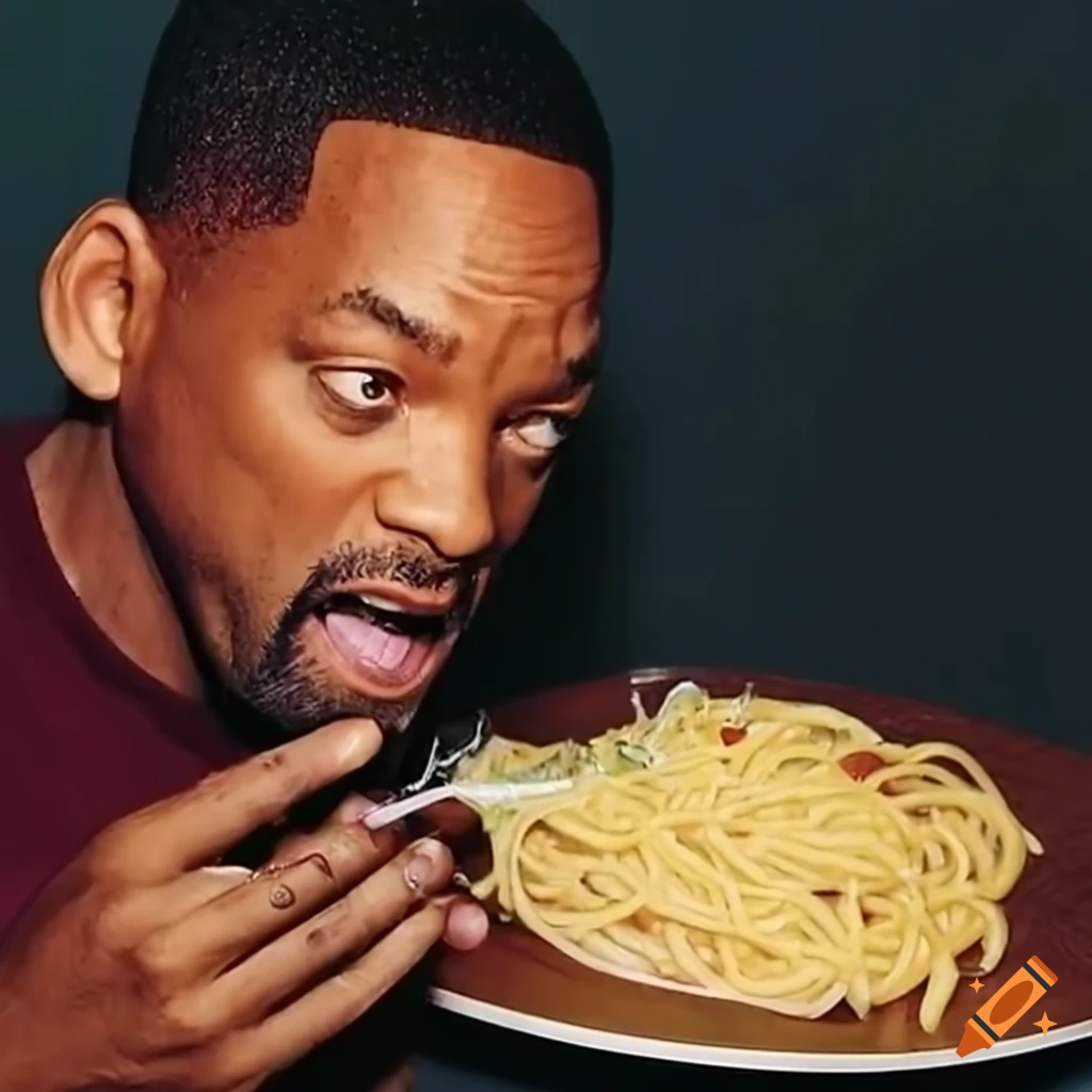 Will smith enjoying spaghetti on Craiyon