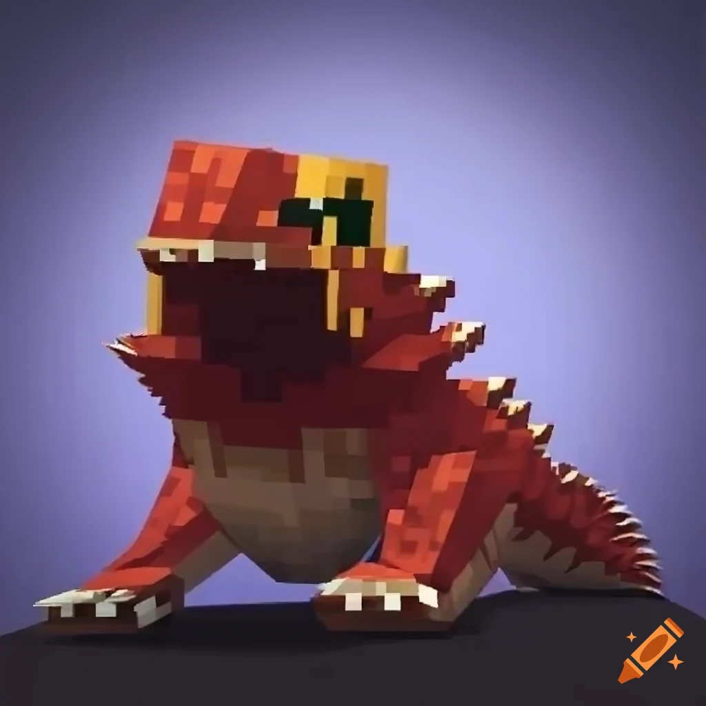 Bearded dragon in minecraft game on Craiyon