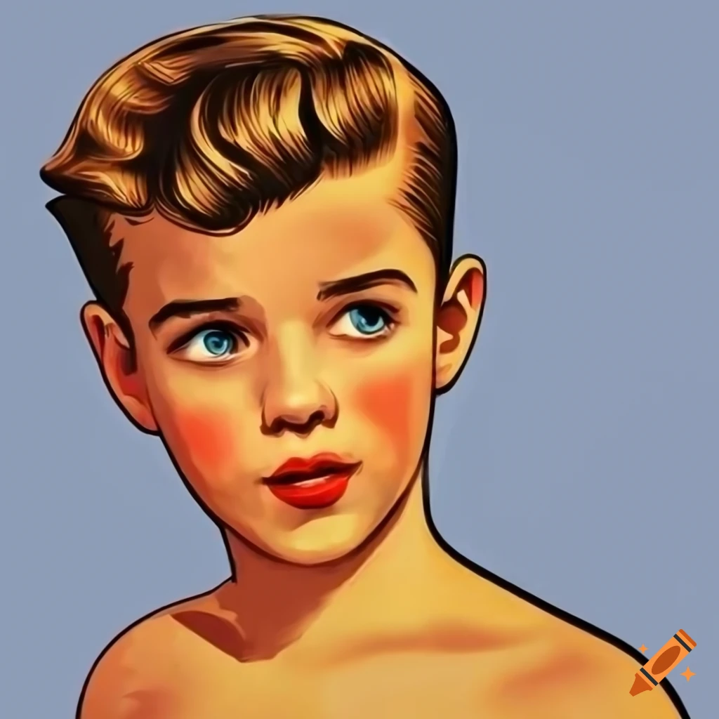 Retro art face card boy on Craiyon