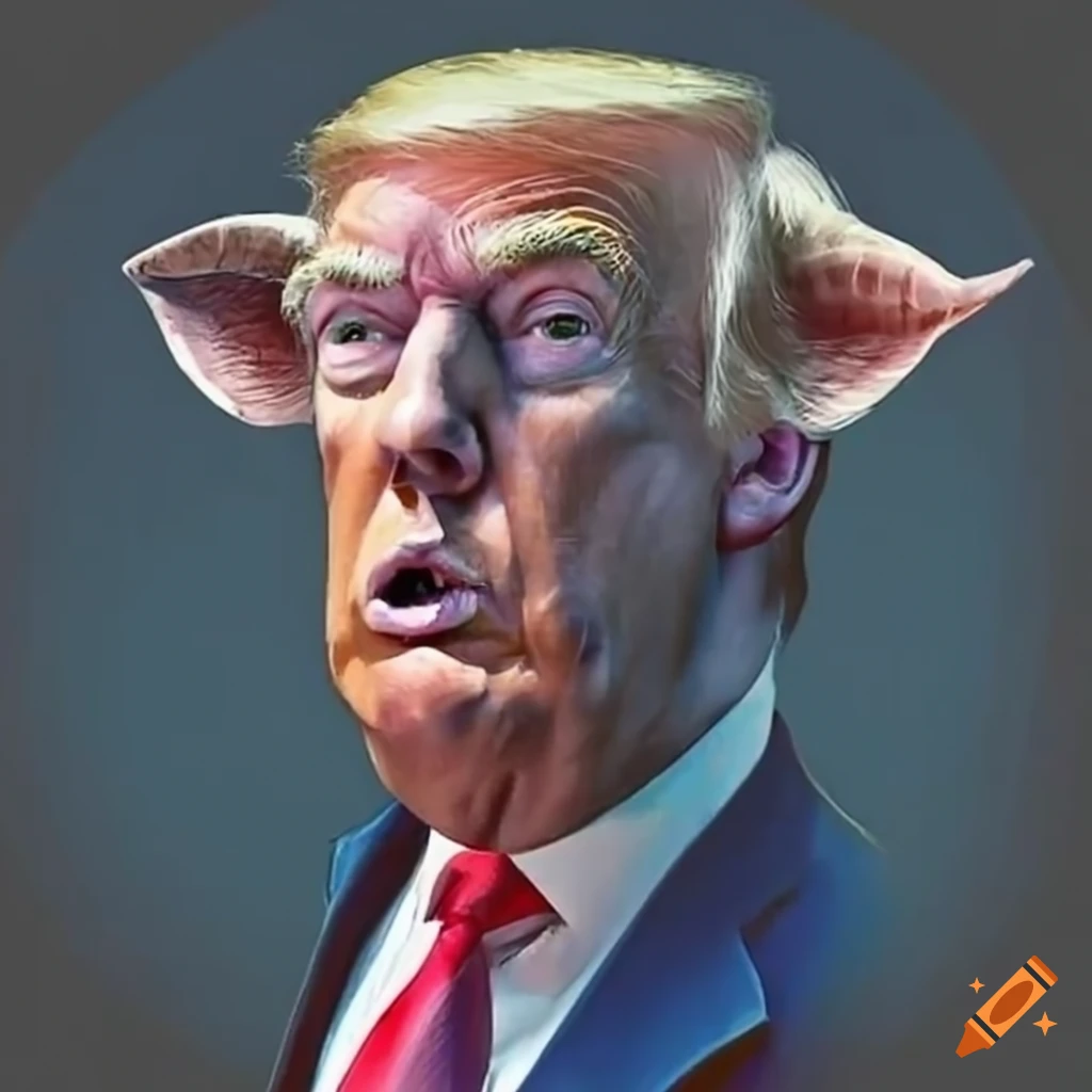 Satirical depiction of donald trump as a goat on Craiyon