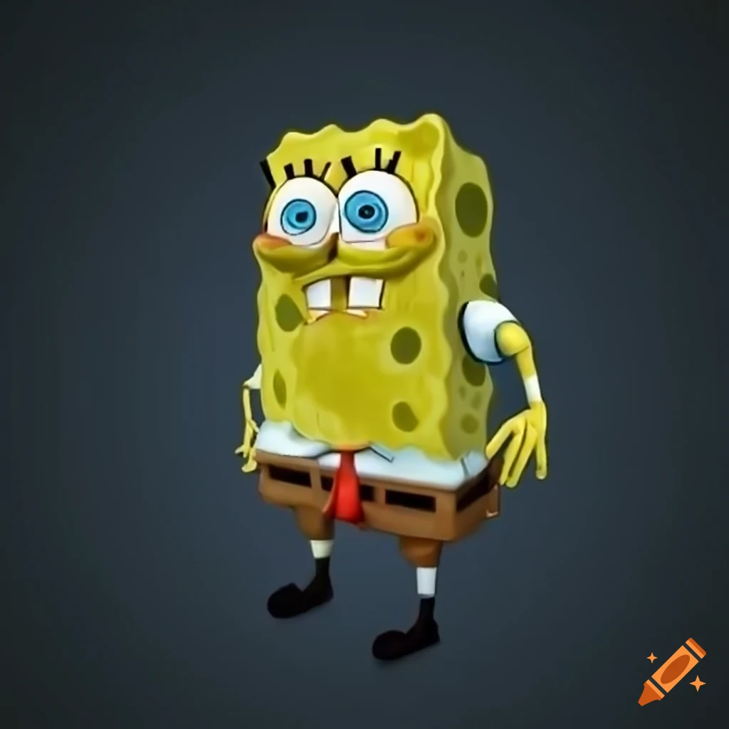 3d spongebob character dressed as indiana jones on Craiyon