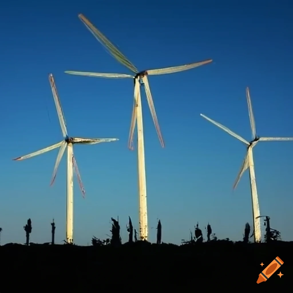 Wind energy turbines on Craiyon