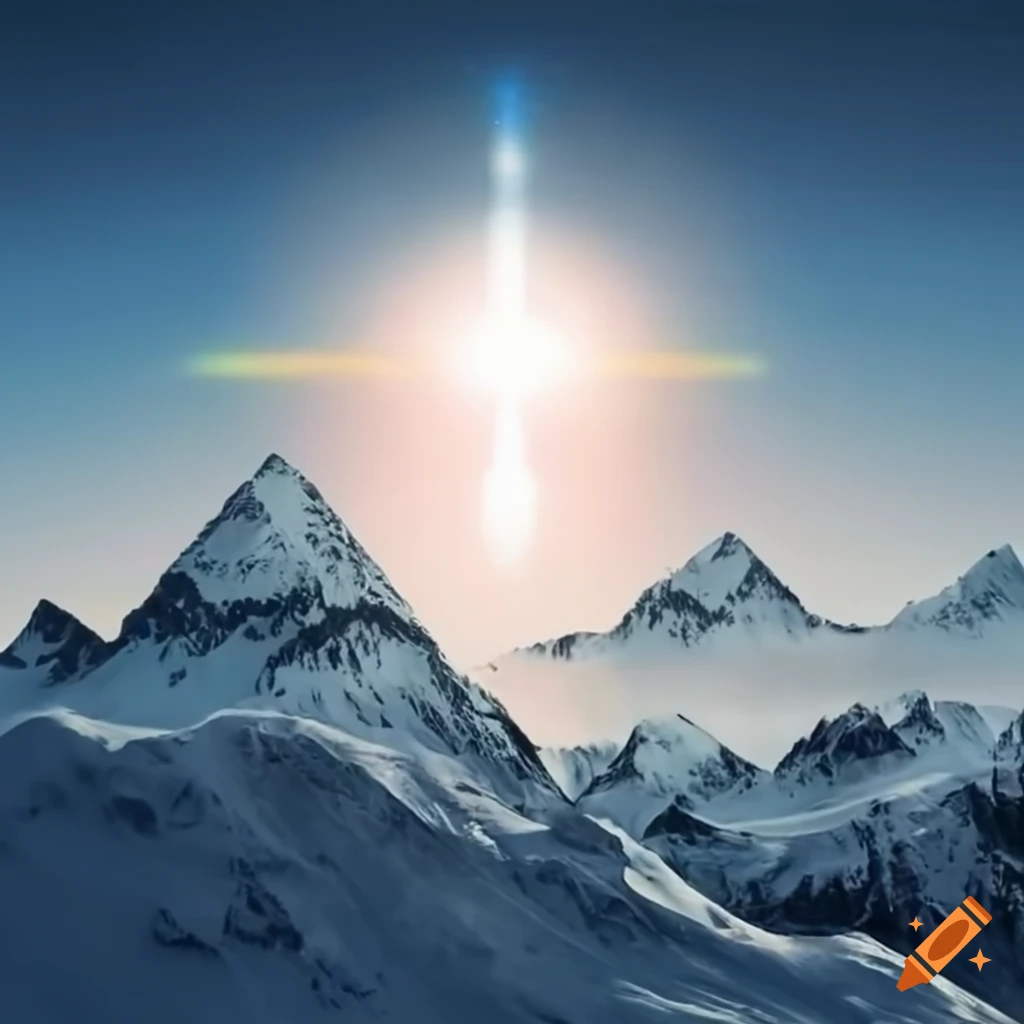 Second mountain logo with a halo on Craiyon