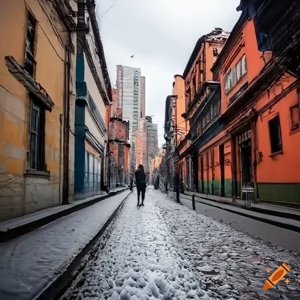Bogota streets during winter on Craiyon