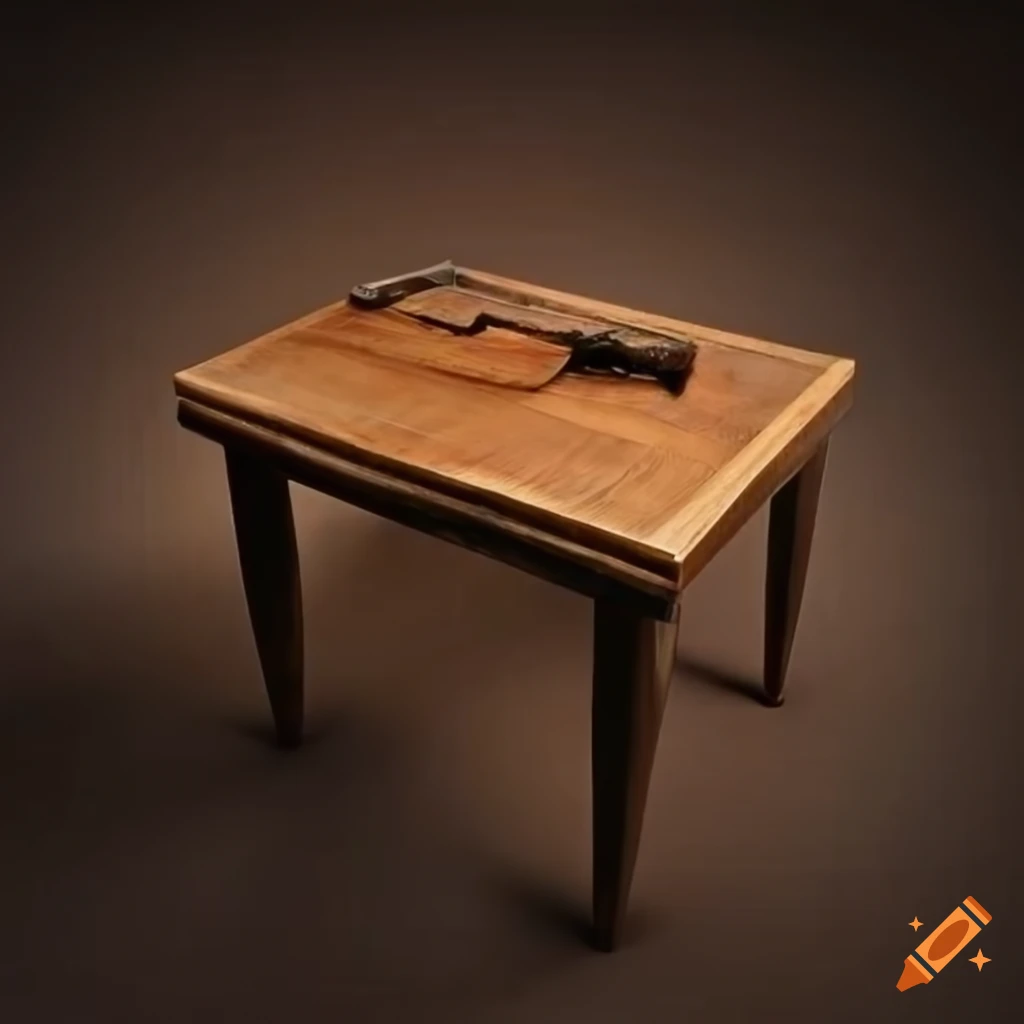 Disassembled wood table on Craiyon