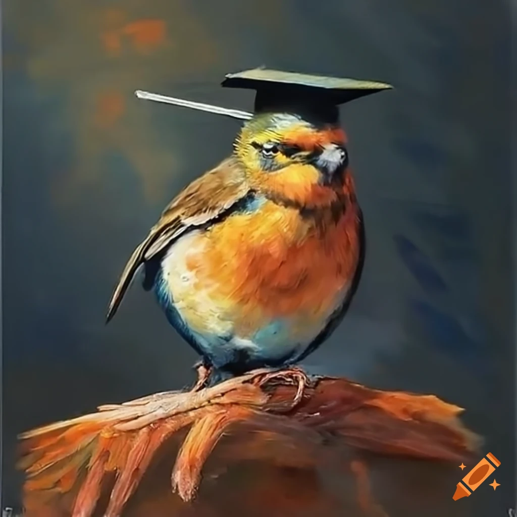 Bird graduating from university on Craiyon