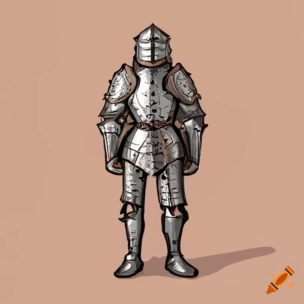 Minimalist line art style suit of armor on Craiyon