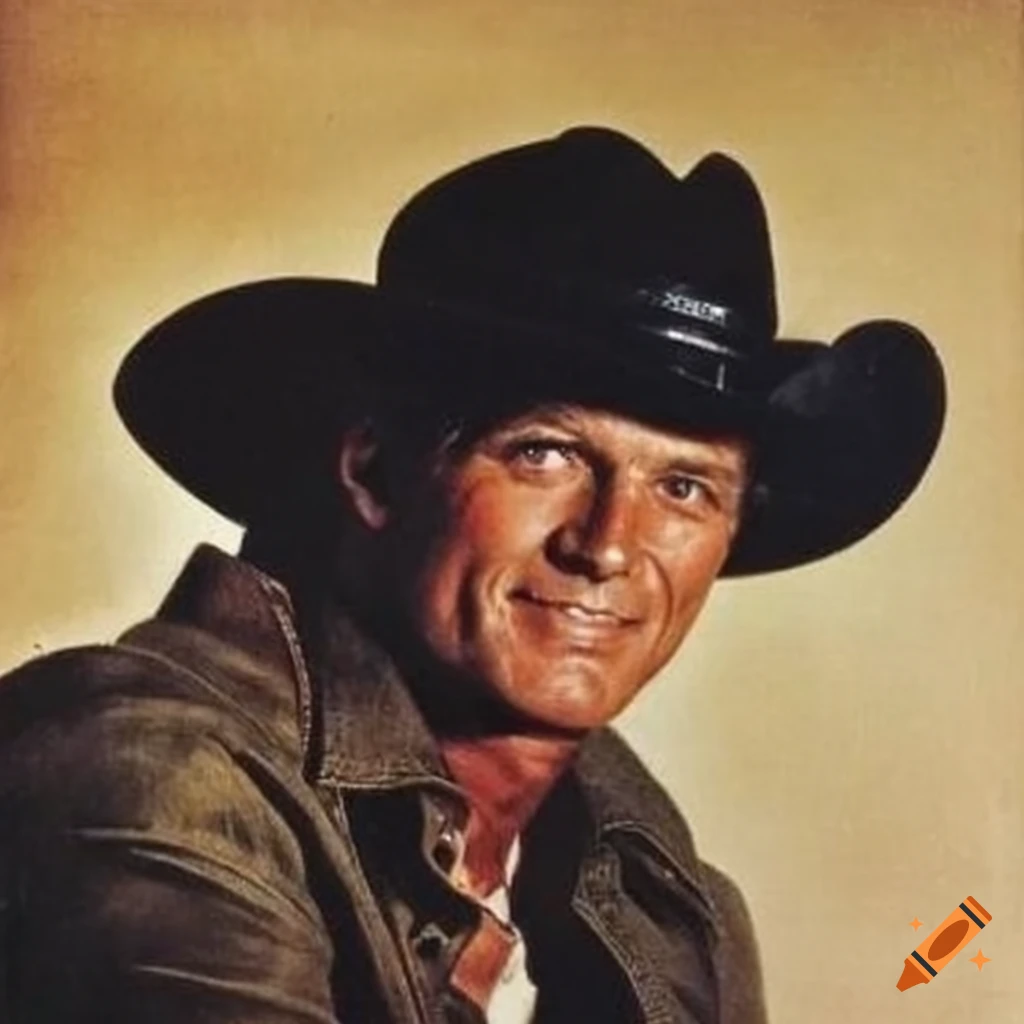 Richard Dawson Kiel in a cowboy hat with a scar, by Norman Rockwell on ...