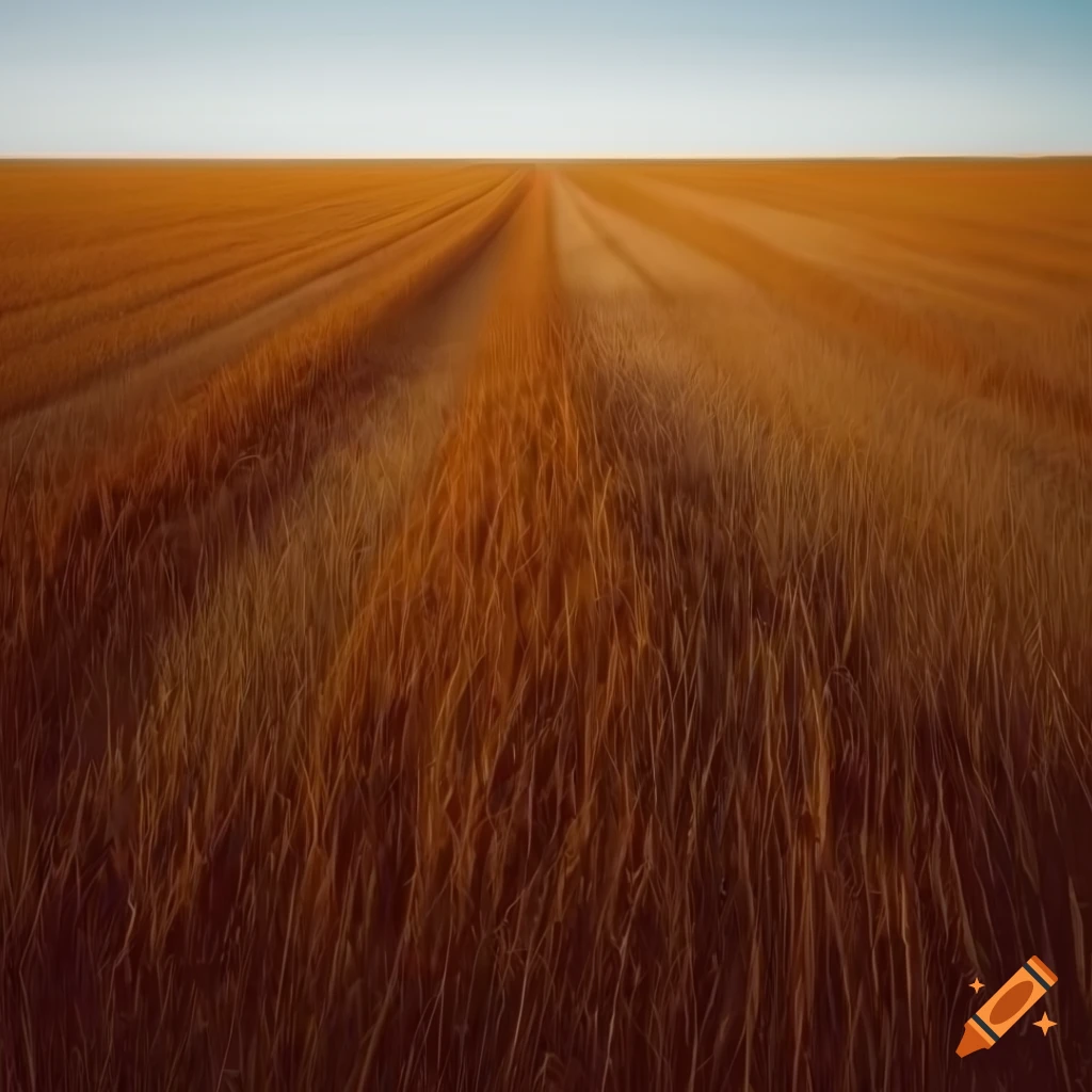 Monoculture field in a bare landscape without trees on Craiyon