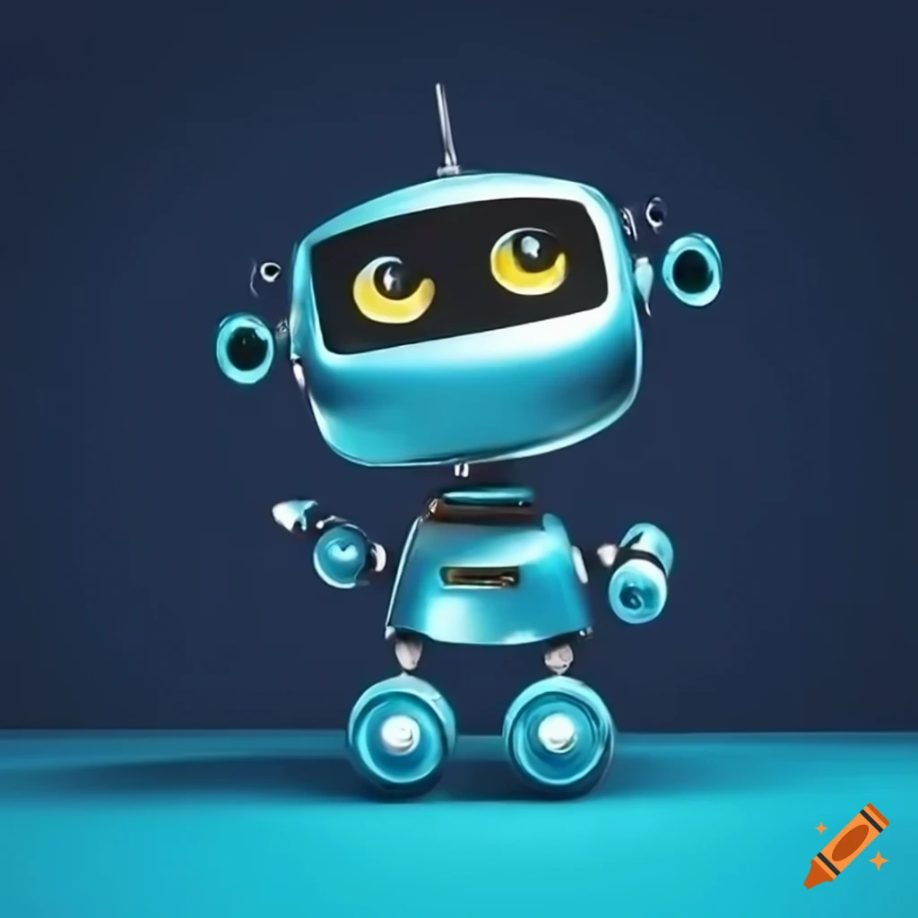 Inspiring friendly robot ready for an adventure on Craiyon