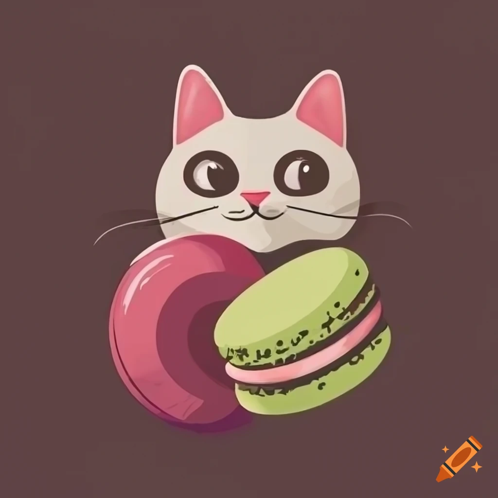Cat logo with macarons on Craiyon
