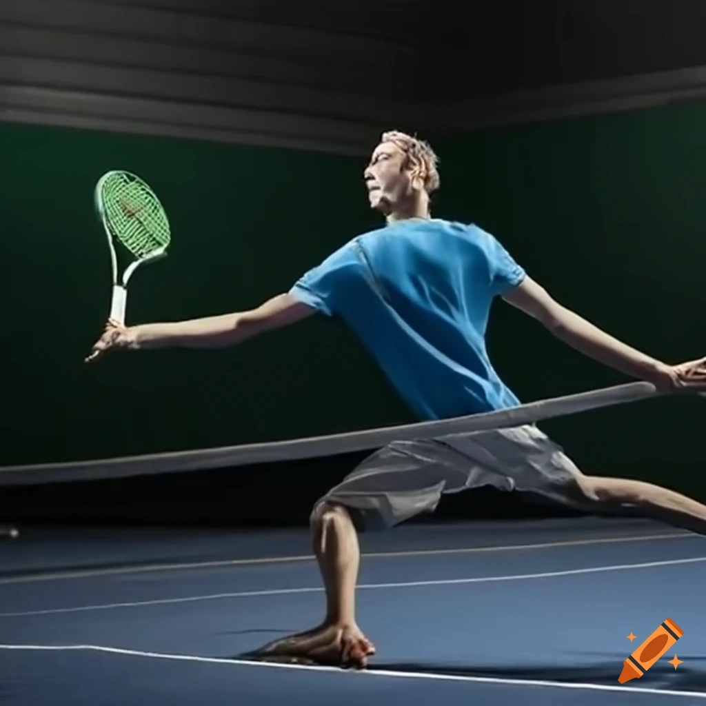 Alien creature playing tennis on Craiyon