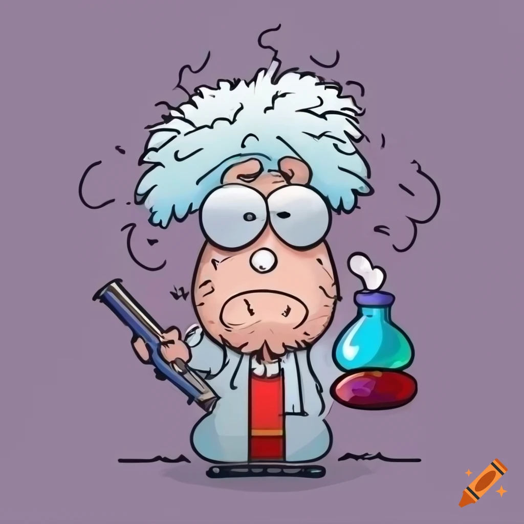 Colorful cartoon scientist in a laboratory on Craiyon