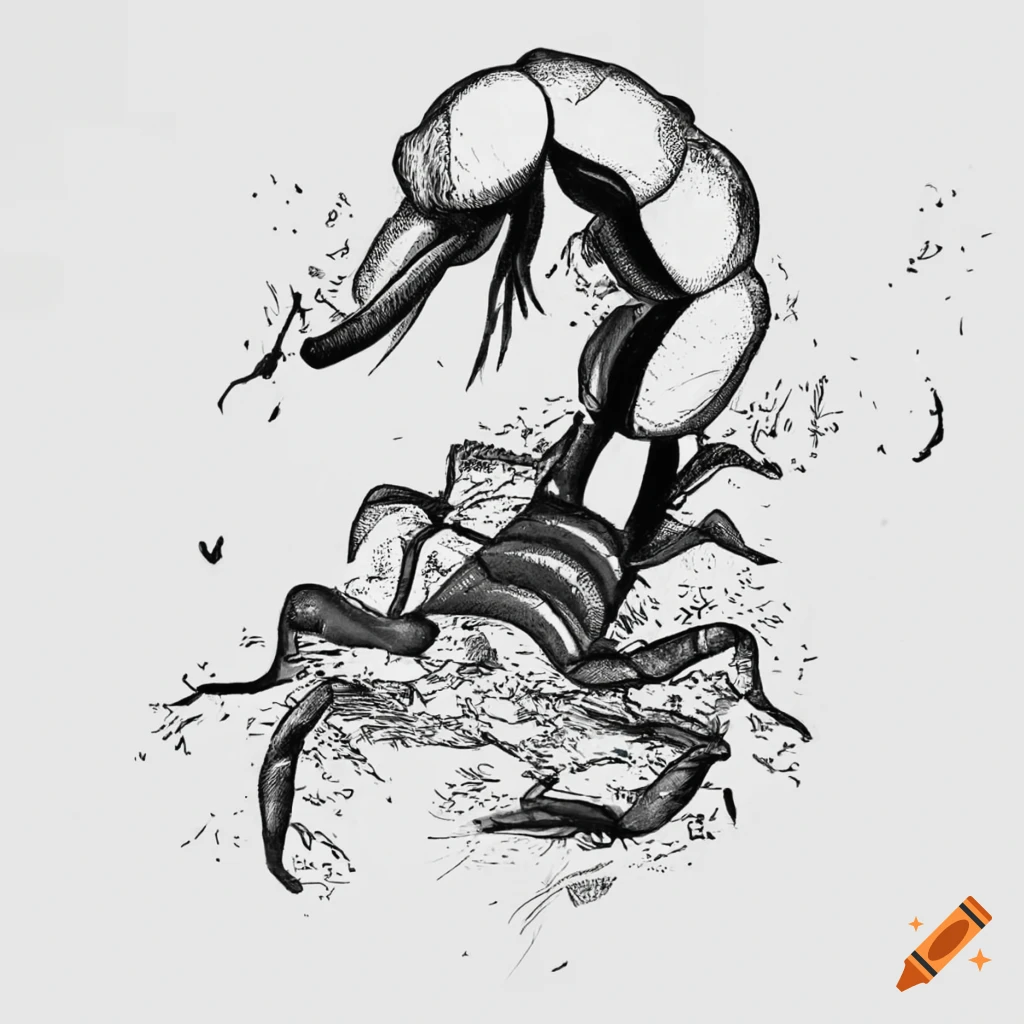 Animated scorpion smoking on Craiyon