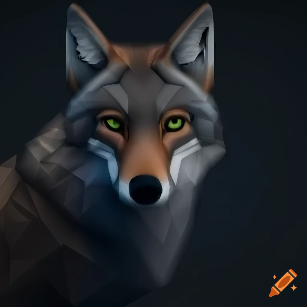 Geometrical low-poly gray fox wallpaper on Craiyon