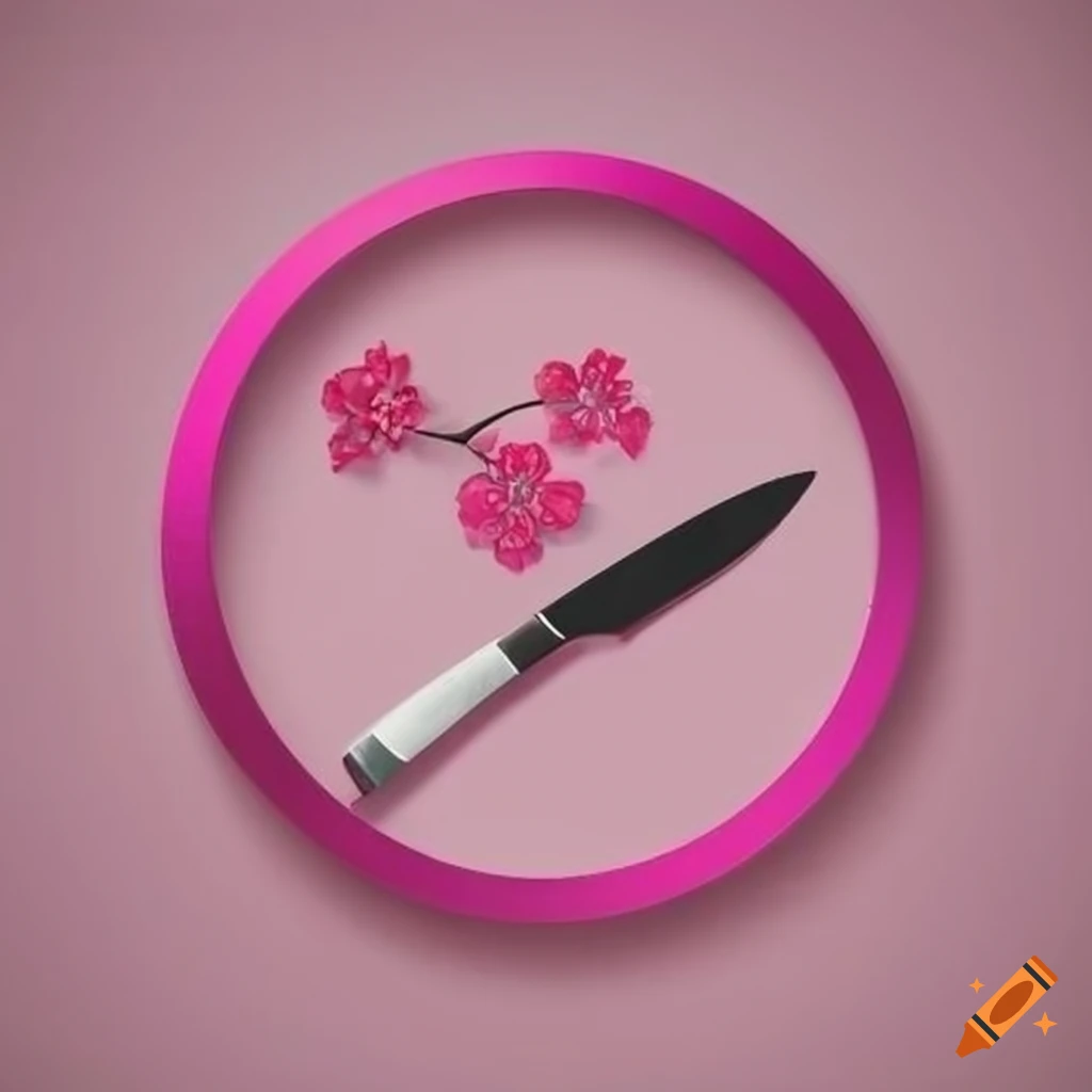 Tobiko Cutlery logo with Japanese cherry blossoms and traditional knife ...