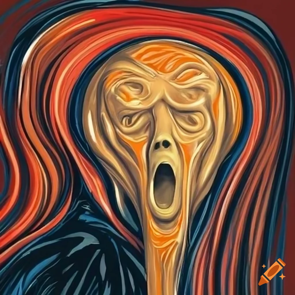 Pop art version of the scream painting on Craiyon