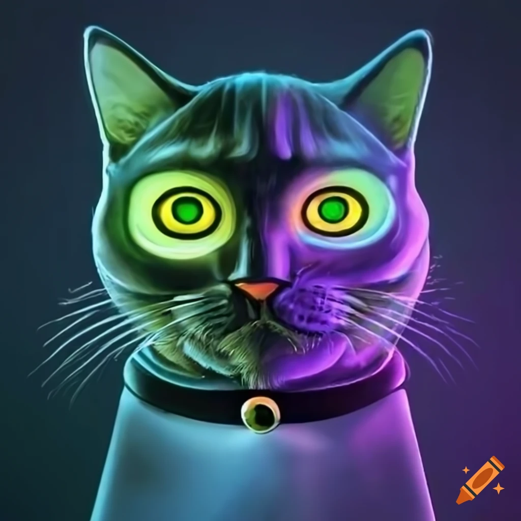 Hacker cat on Craiyon