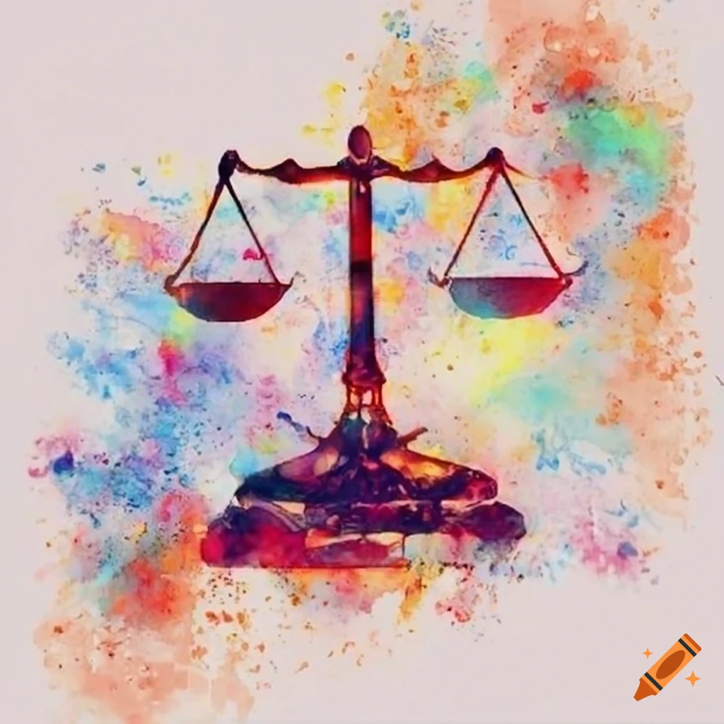 Dynamic law and justice symbol graphic design on Craiyon