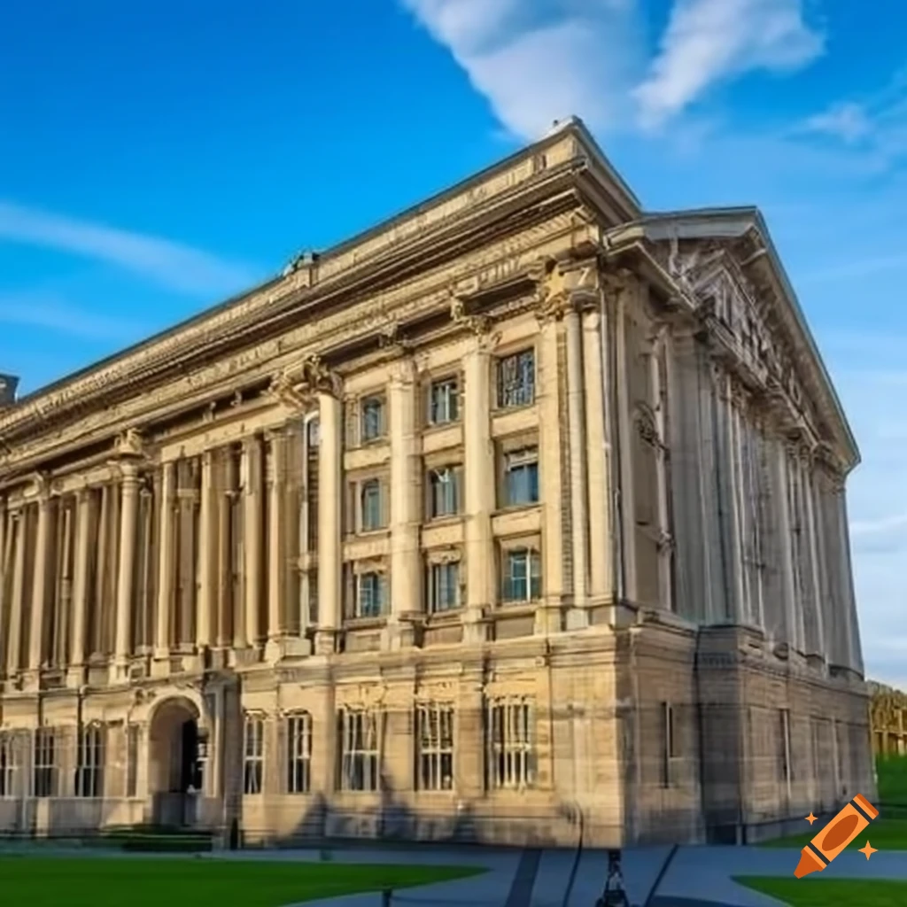 Front view of a mechanical engineering academic building with great ...