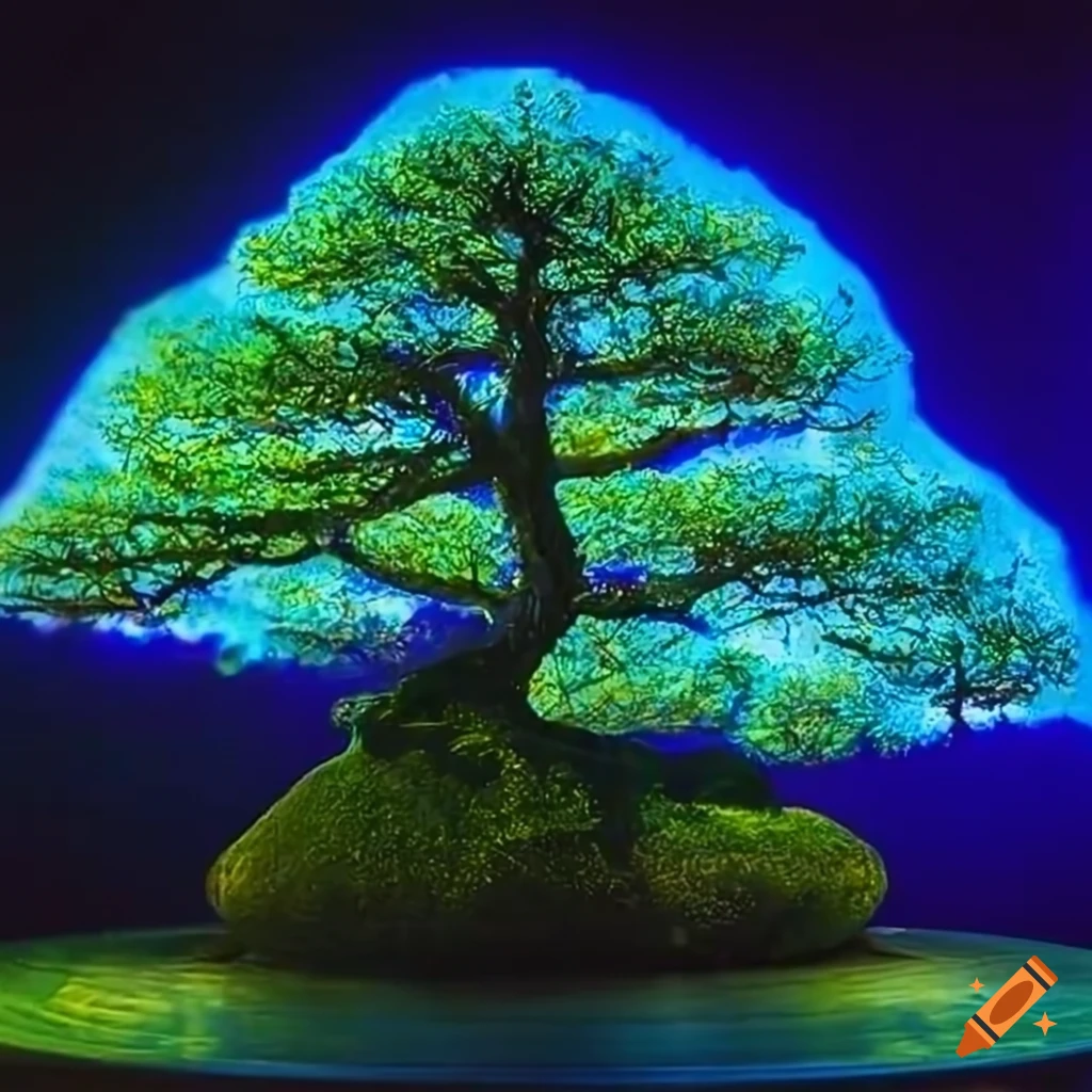 Glowing bonsai tree on Craiyon