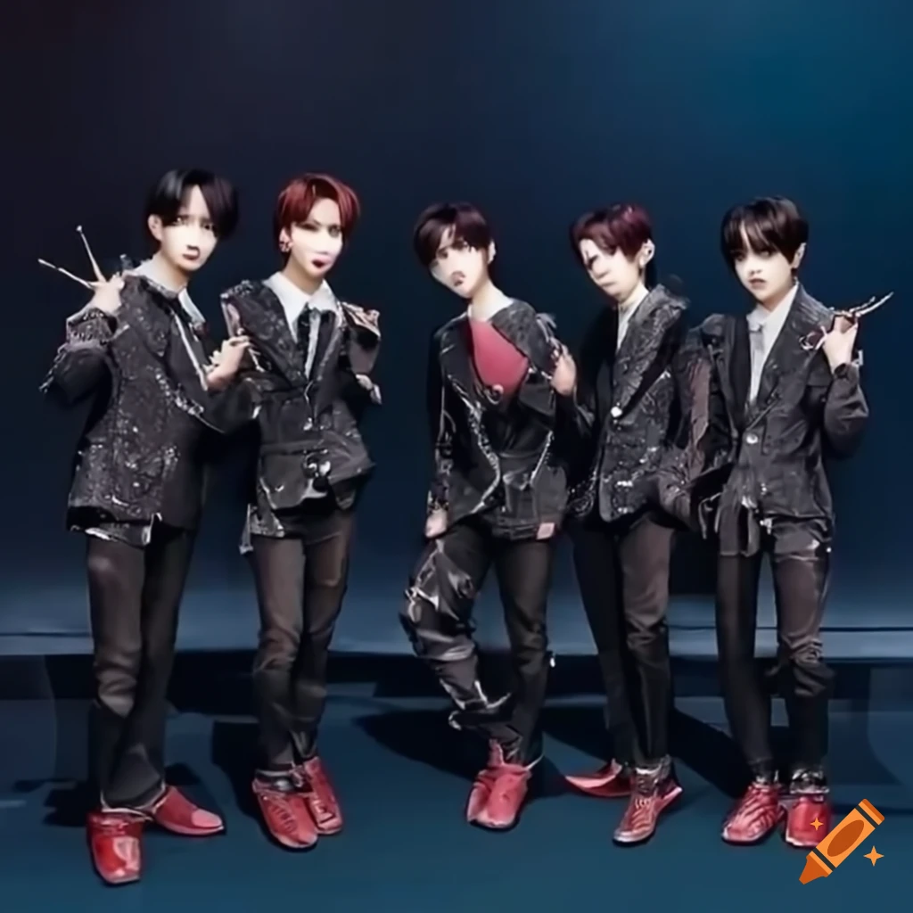 Cravity kpop group with all 9 members in a group photo on Craiyon