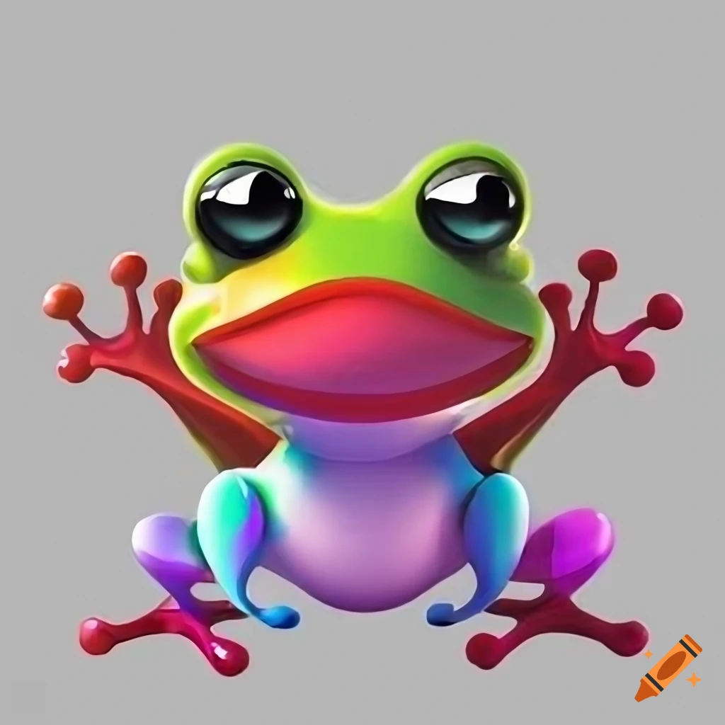 Colorful frog clipart on Craiyon