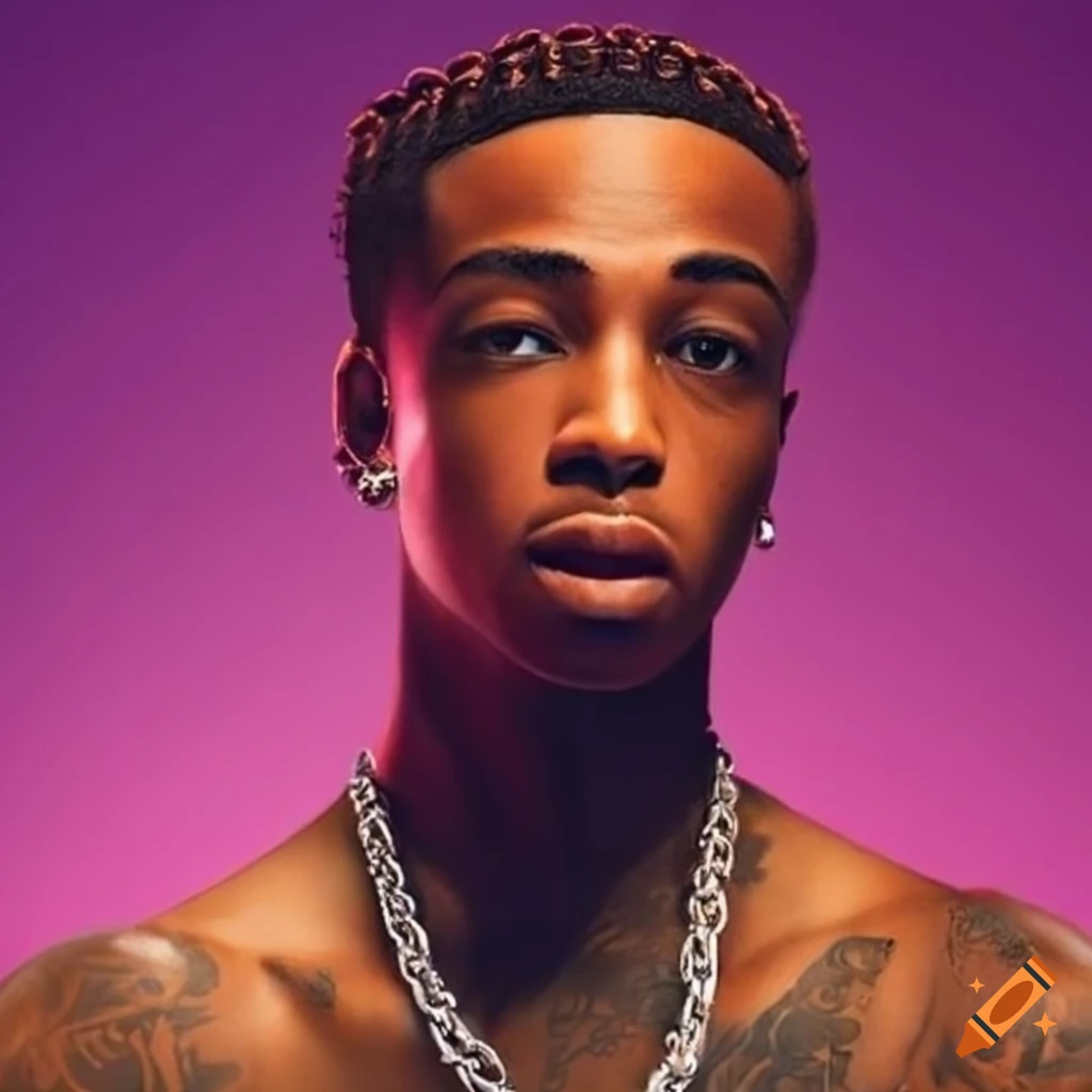 Confident short-haired rapper with chains on Craiyon