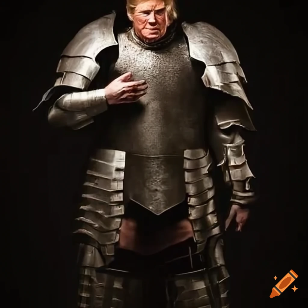 Donald trump in heavyweight armor on Craiyon