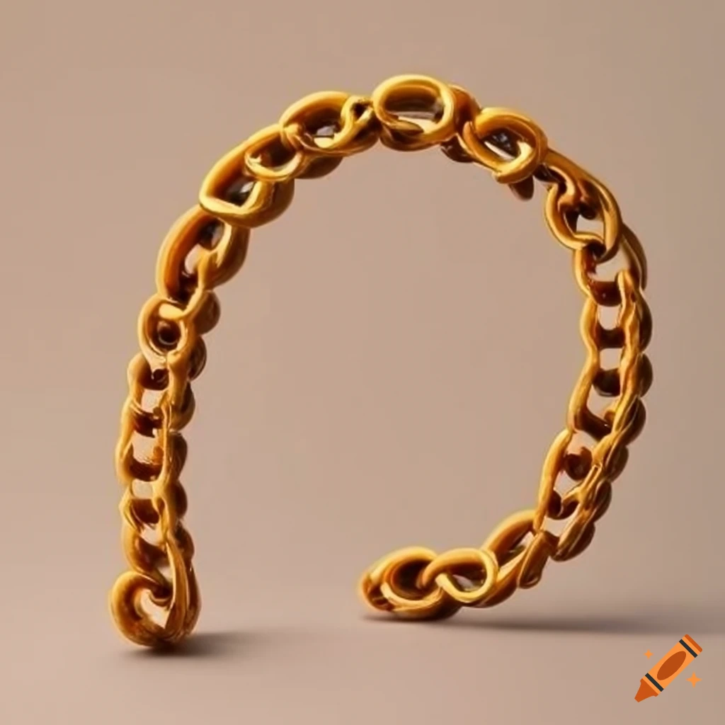 Gold chain modeled with plasticine effect on Craiyon